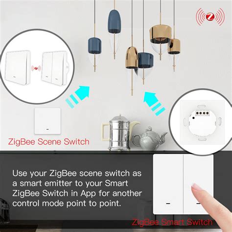 Smart Zigbee Scene Push Button Switch Single Pole Neutral Wire Optional No Capacitor Lumimuse
