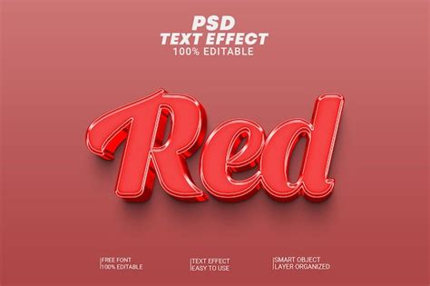 Premium Psd Psd Red 3d Text Effect Style