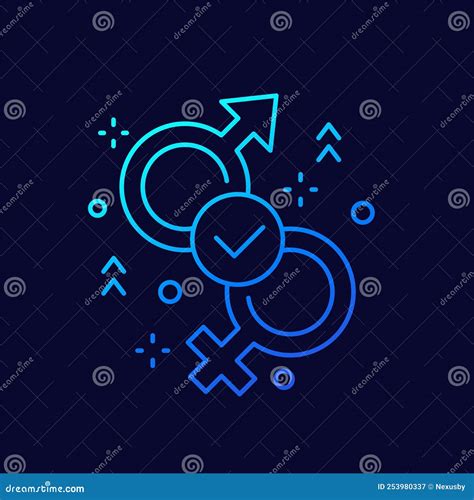 Sex Icon With Gender Symbols Linear Vector Stock Vector Illustration