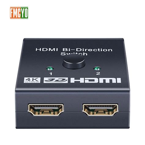 hdmi splitter kvm switcher 2x1 1x2 mini hdmi port 2 input 1 output 4k