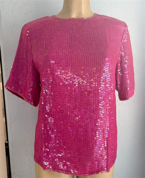 Sequin Top Pink Etsy