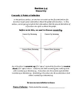 Calculus Notes Concavity By FlaminisSuperstars TPT