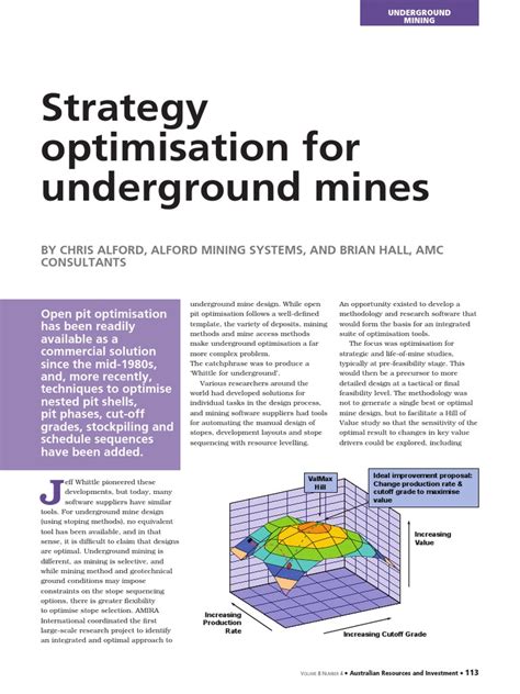 Strategy Optimisation For Underground Mines Pdf Mathematical Optimization Mining