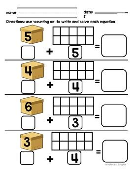 Addition Using Counting On By Syd In SPED TPT