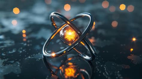 A Metal Atom With A Glowing Nucleus Representing The Concept Of