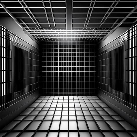 Premium Ai Image 3d Wireframe Black Grid Room Texture Background