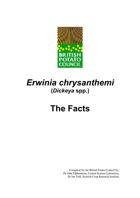 Erwinia Chrysanthemi The Facts Docslib