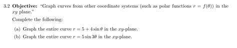 Solved 32 Objective Graph Curves From Other Coordinate