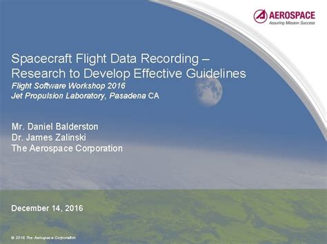 spacecraft flight data recording research to develop effective