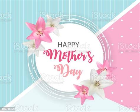 해피 어머니의 날 꽃으로 귀여운 배경입니다 벡터 일러스트레이션 3월에 대한 스톡 벡터 아트 및 기타 이미지 3월 꽃 식물 낮 Istock