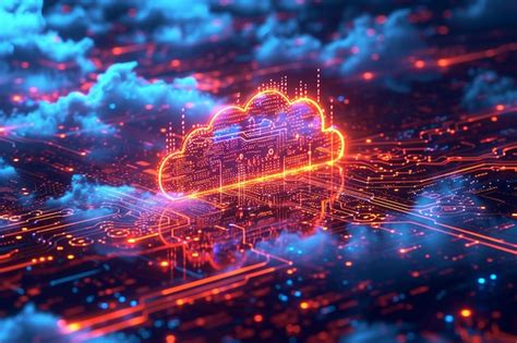 Premium Ai Image A Fusion Of Technology Where A Cloud Shape Is Composed Of Intricate Circuit