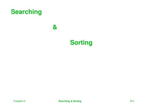 Ppt Searching And Sorting Powerpoint Presentation Free Download Id