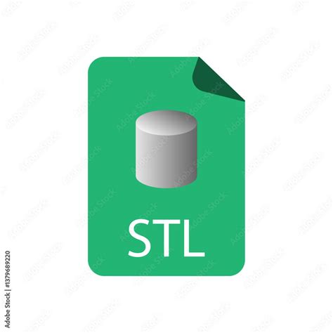 Stl File Format Icon In A Modern Vector Style With A 3d Cylinder