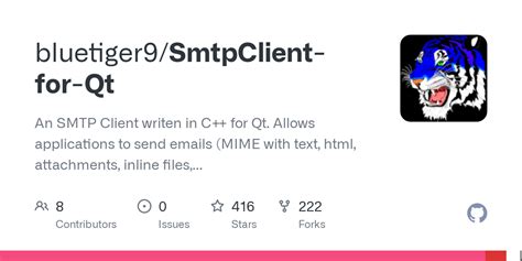 Github Bluetiger Smtpclient For Qt An Smtp Client Writen In C For Qt Allows Applications