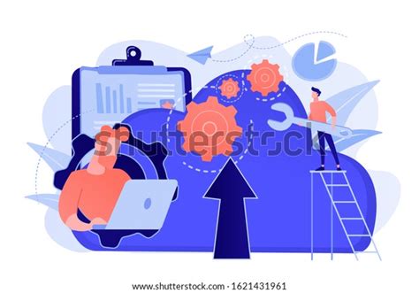 Developer Working On Laptop Cloud Data Stock Vector Royalty Free