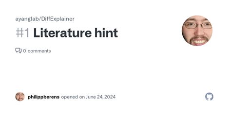 Literature Hint · Issue 1 · Ayanglabdiffexplainer · Github