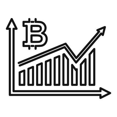 premium vector bitcoin graph chart icon outline bitcoin graph chart