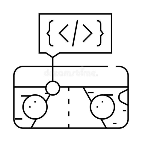 Mobile Game Development Line Icon Vector Illustration Stock Vector