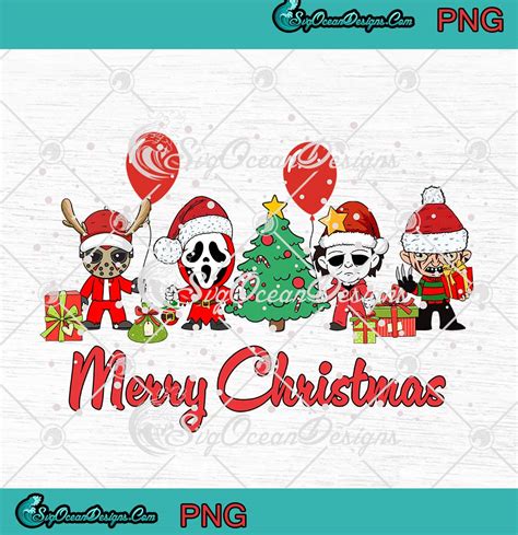 Chibi Horror Characters Santa Png Merry Christmas Png Cute Xmas T Png  Clipart Digital