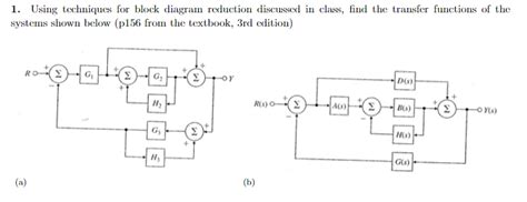 Solved 1 Using Techniques For Block Diagram Reduction