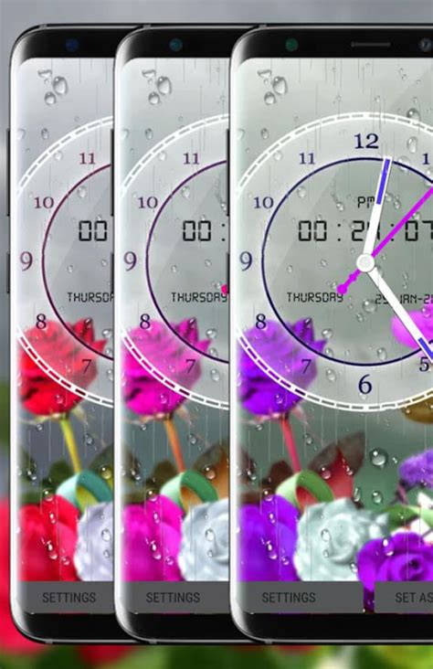 Rose Analog Clock 3d Rain Drop Live Wallpaper Hd Apk For Android Download