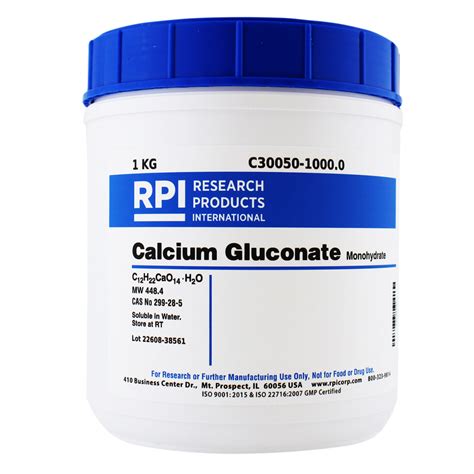 C30050-1000.0 - Calcium Gluconate, Monohydrate, 1 Kilogram
