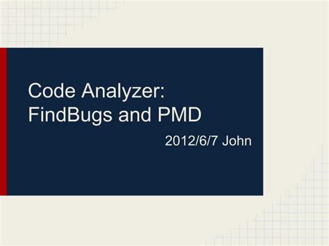 Code Analyzer Findbugs And Pmd Pdf