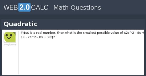 View Question Quadratic
