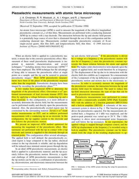 Pdf Piezoelectric Measurements With Atomic Force Microscopy