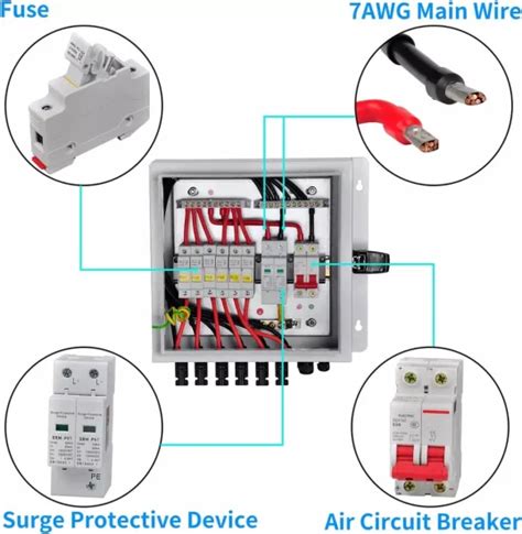 4 String 6 String 4 In 6 In Metal Waterproof Solar Panel 500v 550v 600v 1000v Pv Combiner Box