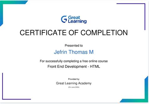 Newskills Professionalgrowth Html Css Greatlearning Frontenddevelopment Jefrin Thomas