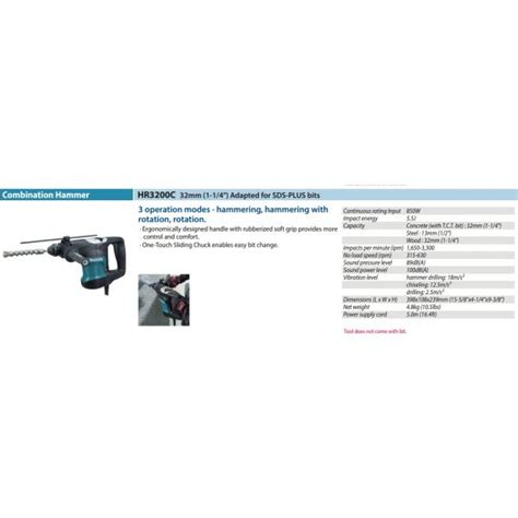 DRILL HAMMER ROTARY MAKITA 1 1/4" HR3200C