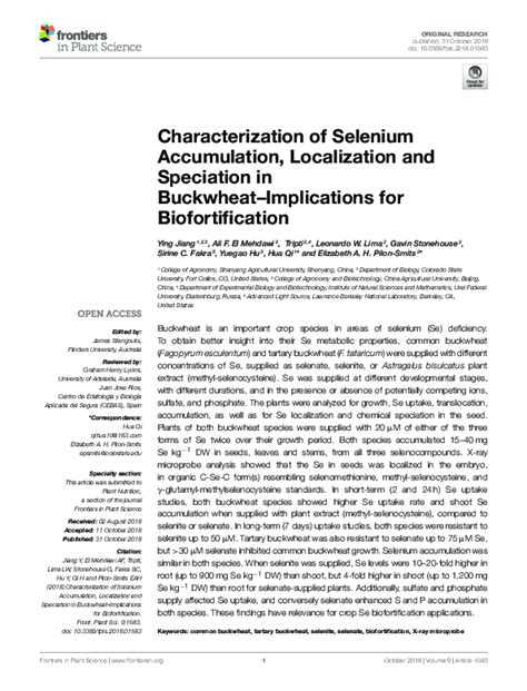 Pdf Simultaneous Zinc And Selenium Biofortification In Rice