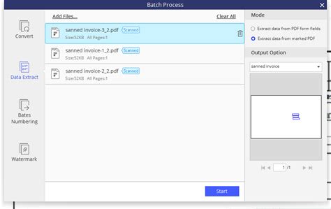 how to extract multiple invoices to a single file csv [attached free