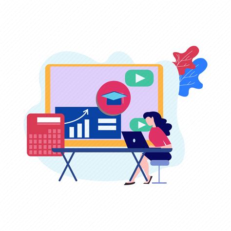 Female Using Laptop Calculation Maths Icon Download On Iconfinder