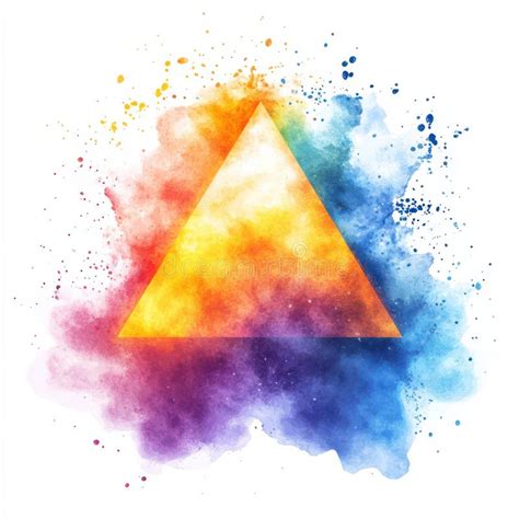 Colorful Watercolor Triangle Abstract Art Explosion Stock Illustration