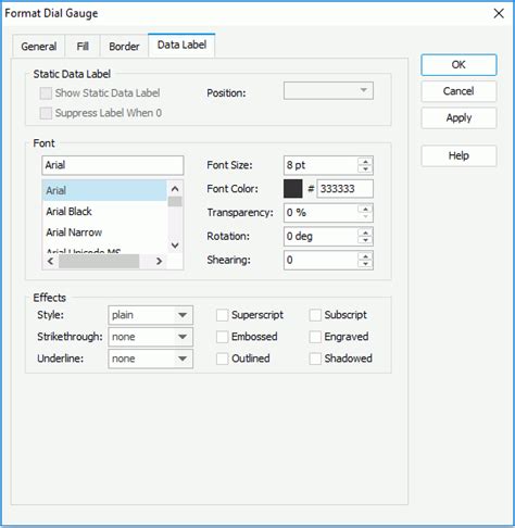Format Dial Gauge Dialog For Report Logi Analytics