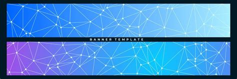 Set Of Abstract Colorful Geometric Banner Background With Triangle Shape Pattern And Molecular