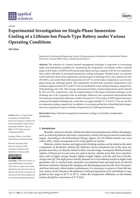 Pdf Experimental Investigation On Single Phase Immersion Cooling Of A