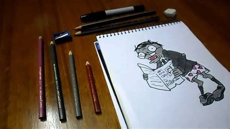 Dibujando Zombie Lector Plantas Vs Zombies Youtube