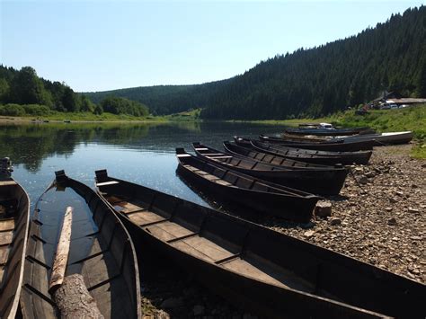 Bildet : natur, elv, Russland, landsby, båt, vannforsyning, innsjø ...