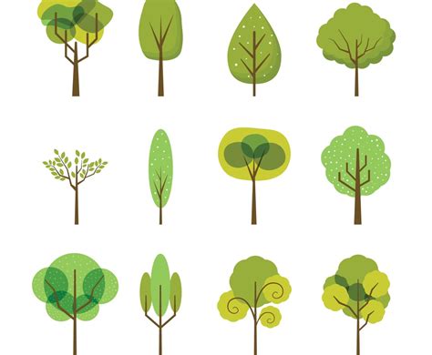 Minimalist And Cute Tree Icon Collection Vector Art Graphics Freevector Com