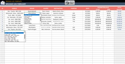 Mileage Log Template Instant Download