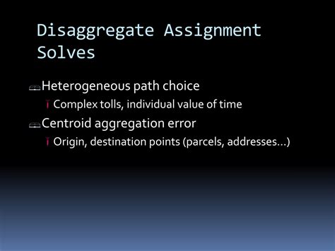 ppt network assignment and equilibrium for disaggregate models powerpoint presentation id