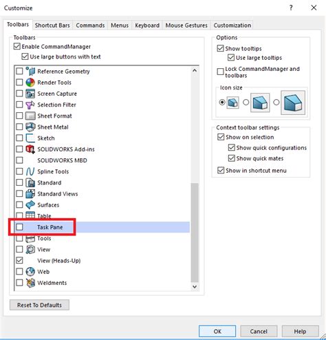 my solidworks task pane is missing learn how to get it back