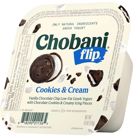 Chobani Flip Low Fat Greek Yogurt Cookies And Cream