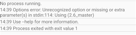 can t initiate connection from android app options error stdin 114