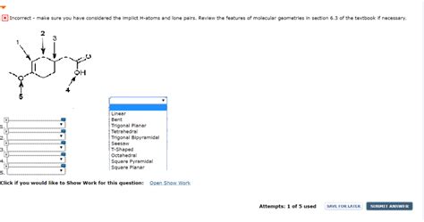 solved use the vsepr model to predict the shape around each