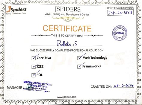Radhika S On Linkedin Corejava Webtech Sql J2ee