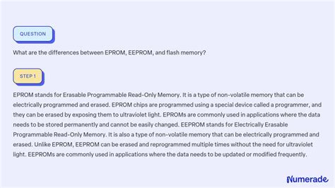SOLVED What Are The Differences Between EPROM EEPROM And Flash Memory